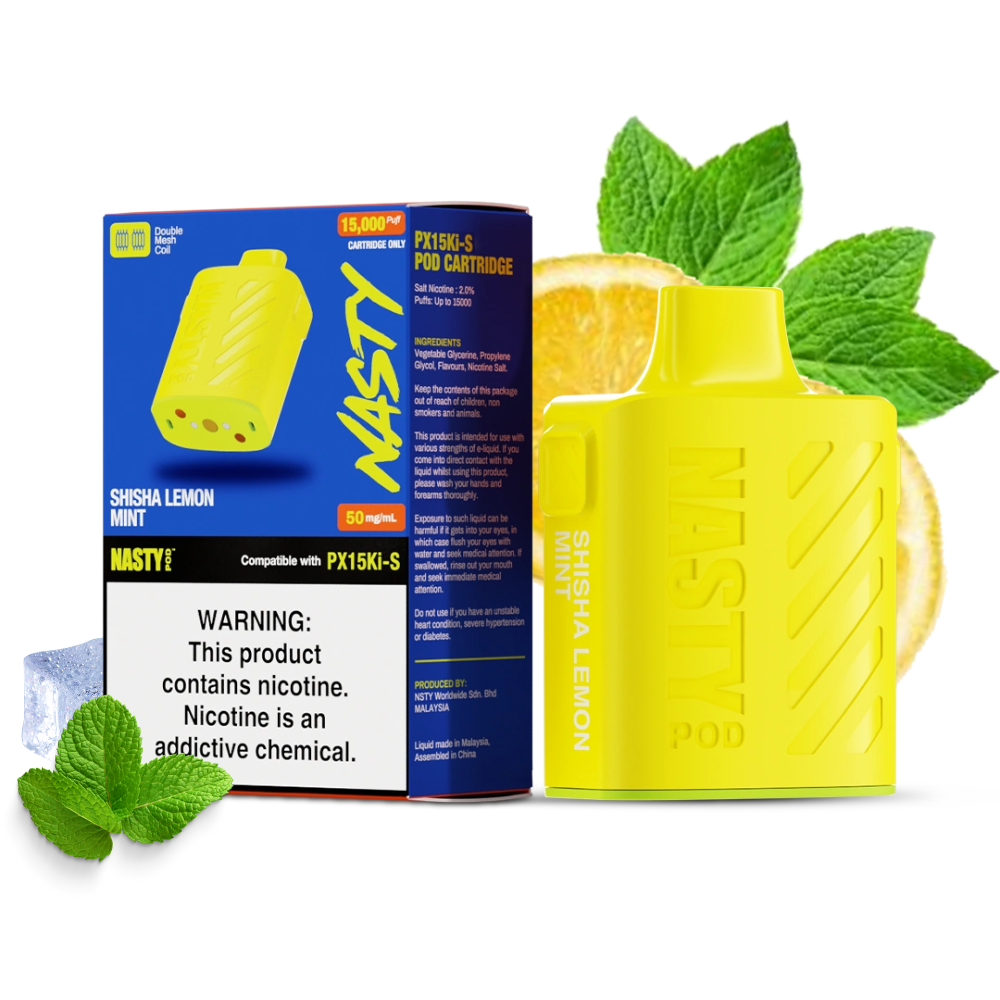 NASTY 15K SHISHA LEMON MINT POD PX15KI-S – Liquidín Vape Shop