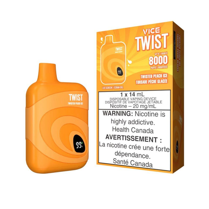 VICE TWIST TWISTED PEACH ICE 8K – VAPE DESECHABLE – Liquidín Vape Shop